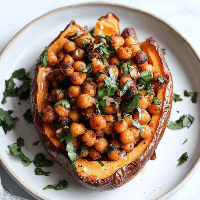 Amazing Baked Sweet Potatoes with Crisp Chickpeas Delight